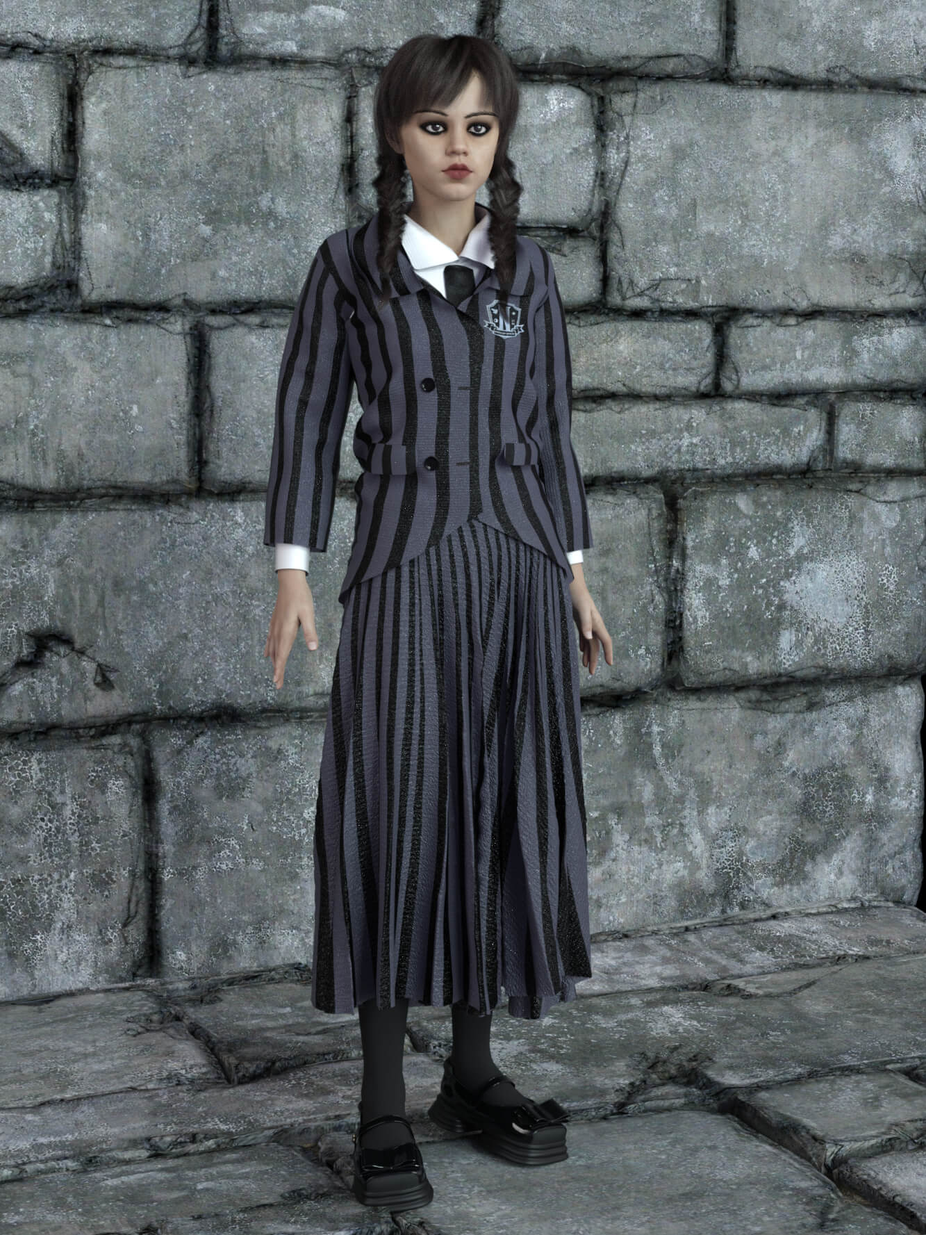 Wednesday Uniform for Genesis 8 Female - Daz Content by sunreiz