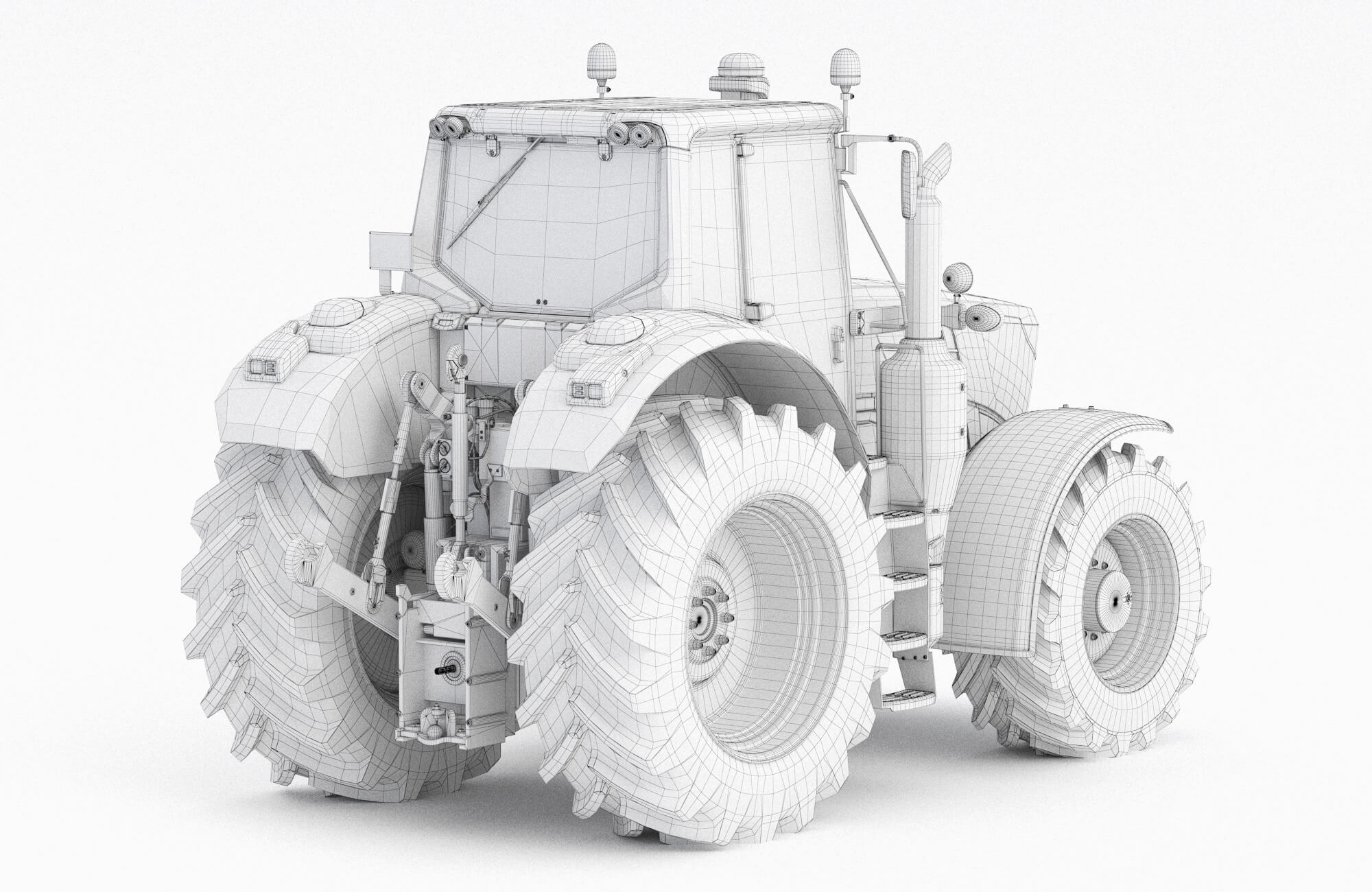 Farm Tractor 01 - 3D Model by Sunshing