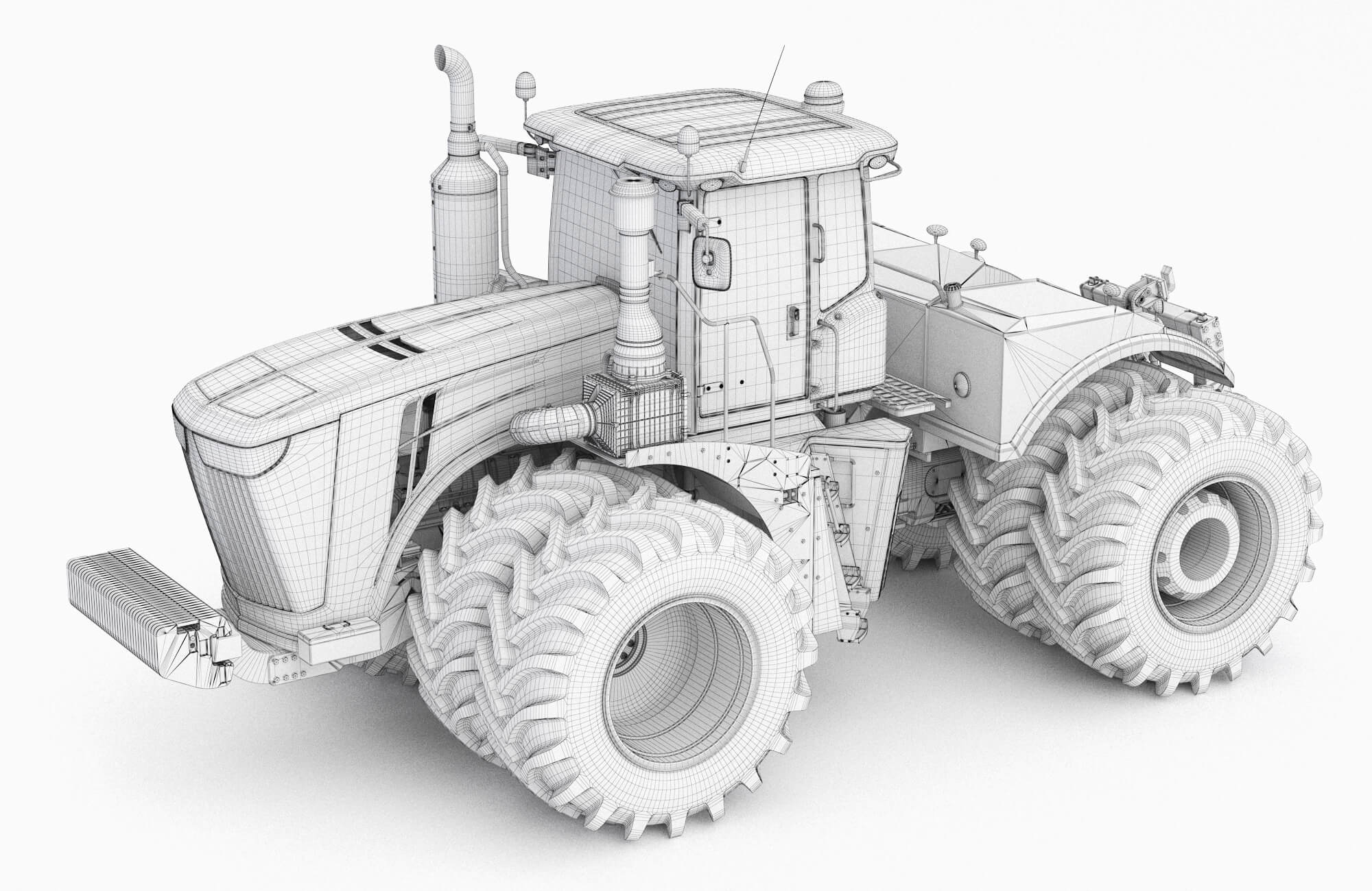 Farm Tractor 02 - 3D Model by Sunshing