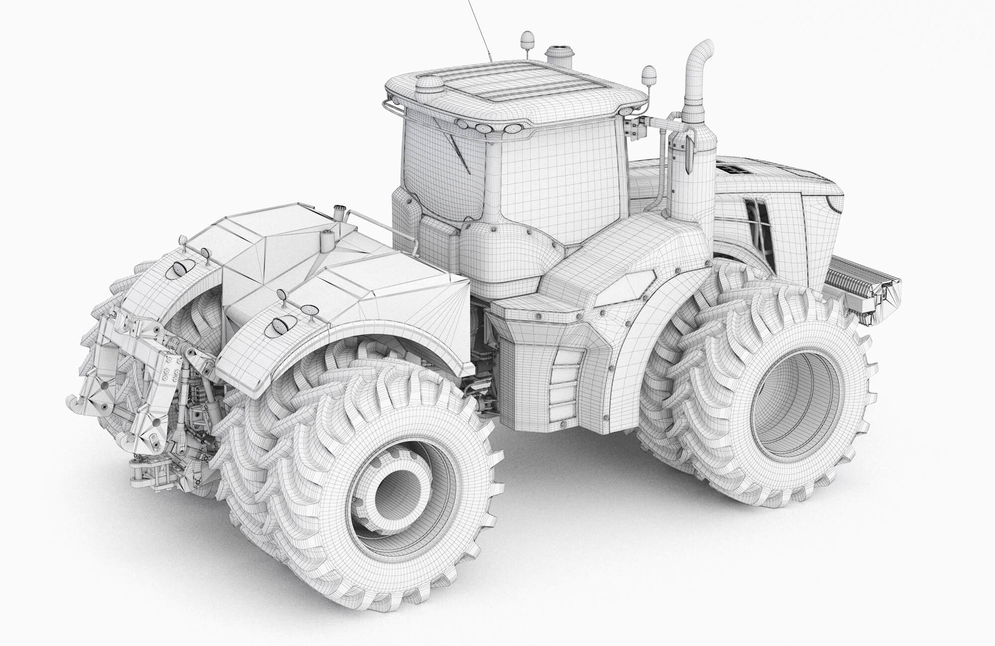 Farm Tractor 02 - 3D Model by Sunshing
