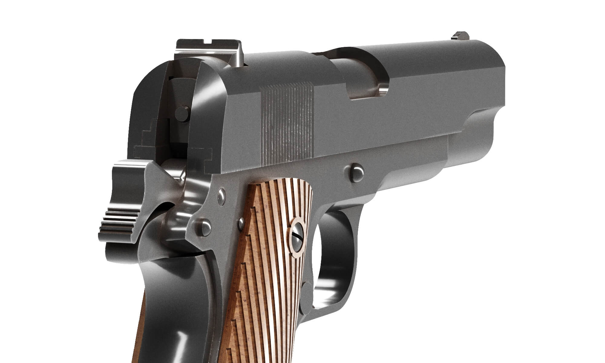 M1911 Pistol with Inner Workings - 3D Model by Sunshing