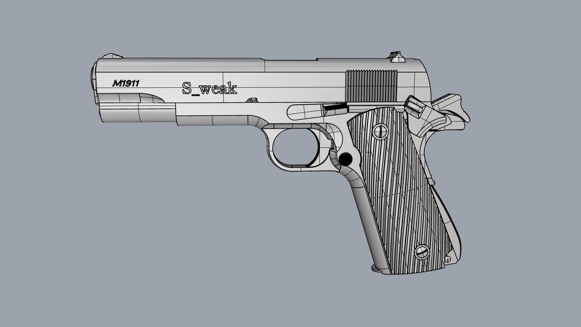 M1911 Pistol with Inner Workings - 3D Model by Sunshing