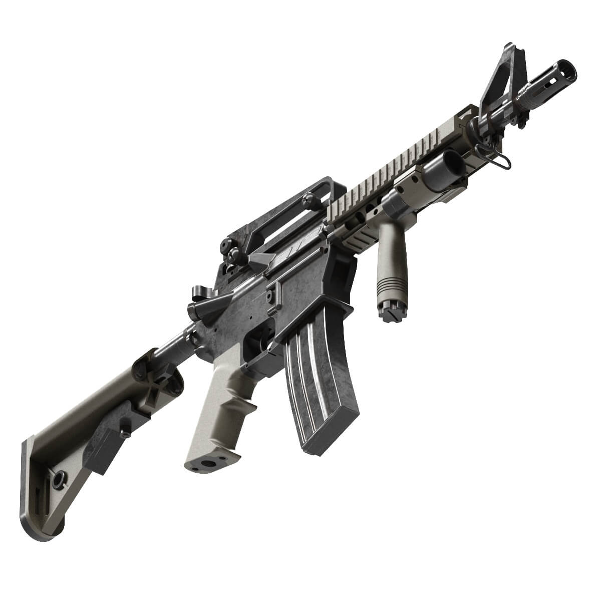 MK18 Assault Rifle with Inner Workings - 3D Model by Sunshing