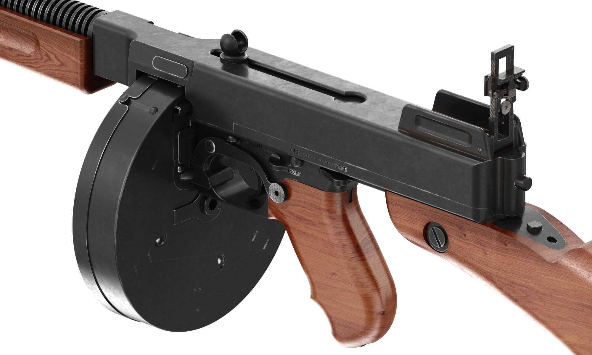 Thompson Submachine Gun with Inner Workings - 3D Model by Sunshing