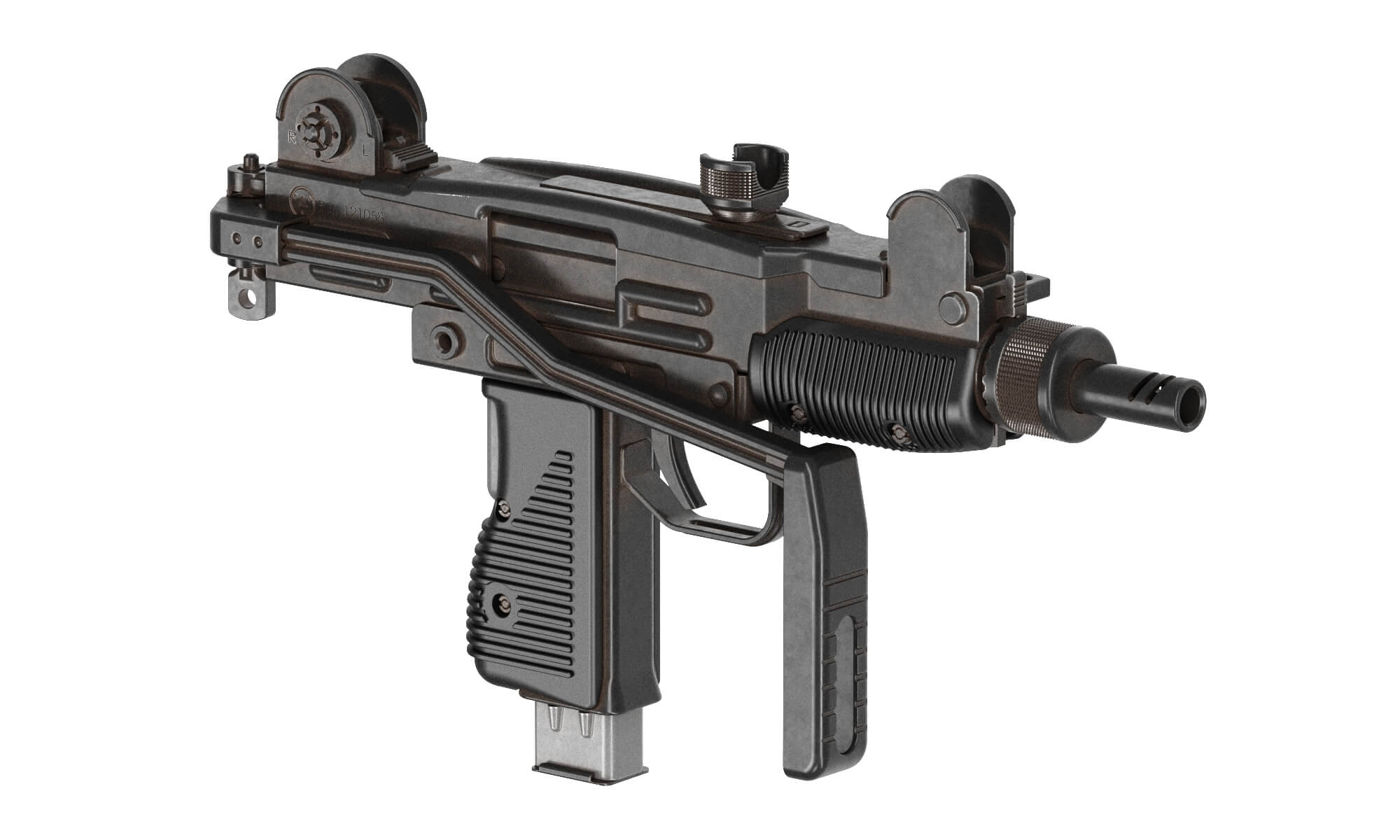 Uzi Submachine Gun with Inner Workings - 3D Model by Sunshing