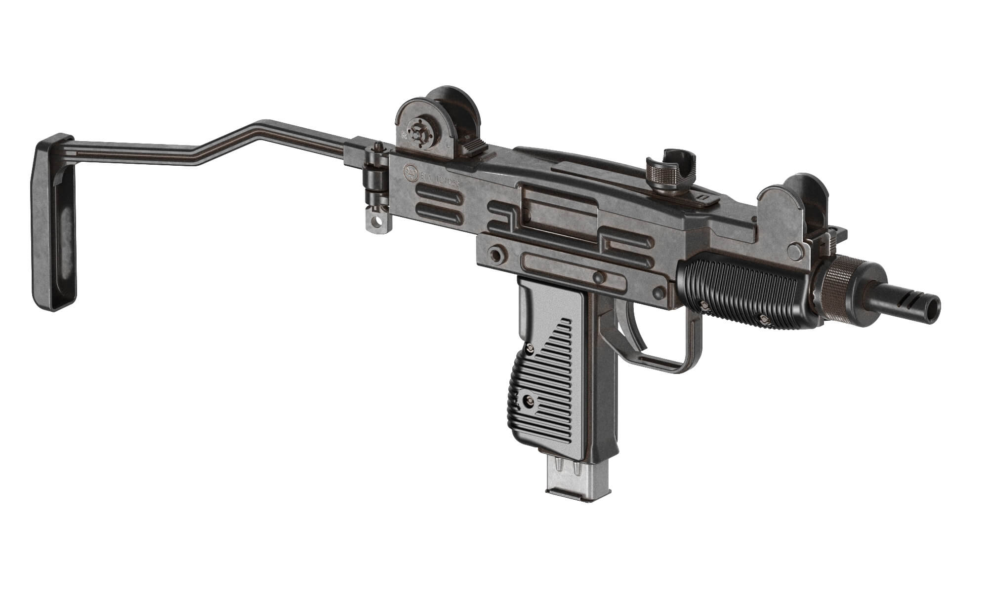 Uzi Submachine Gun with Inner Workings - 3D Model by Sunshing