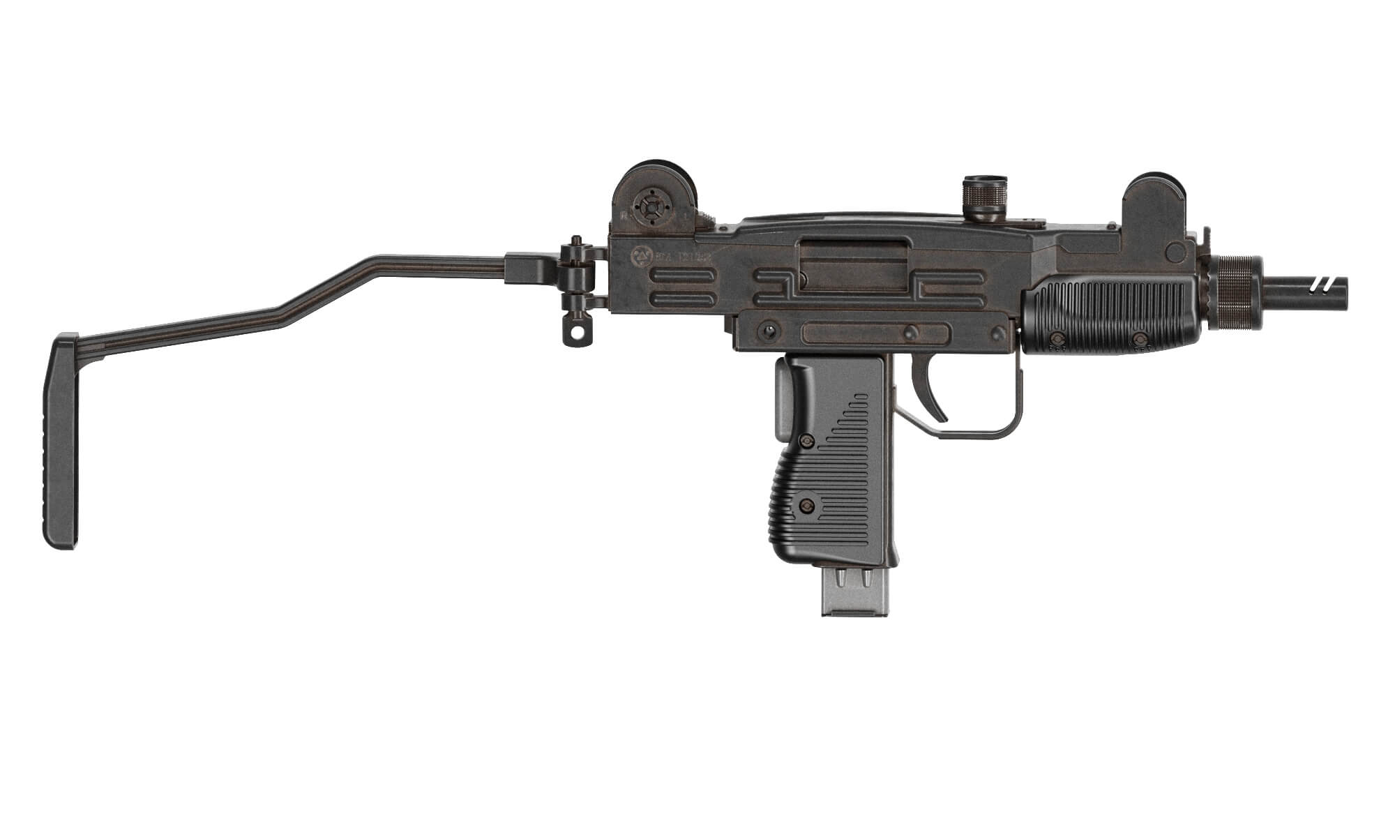 Uzi Submachine Gun with Inner Workings - 3D Model by Sunshing