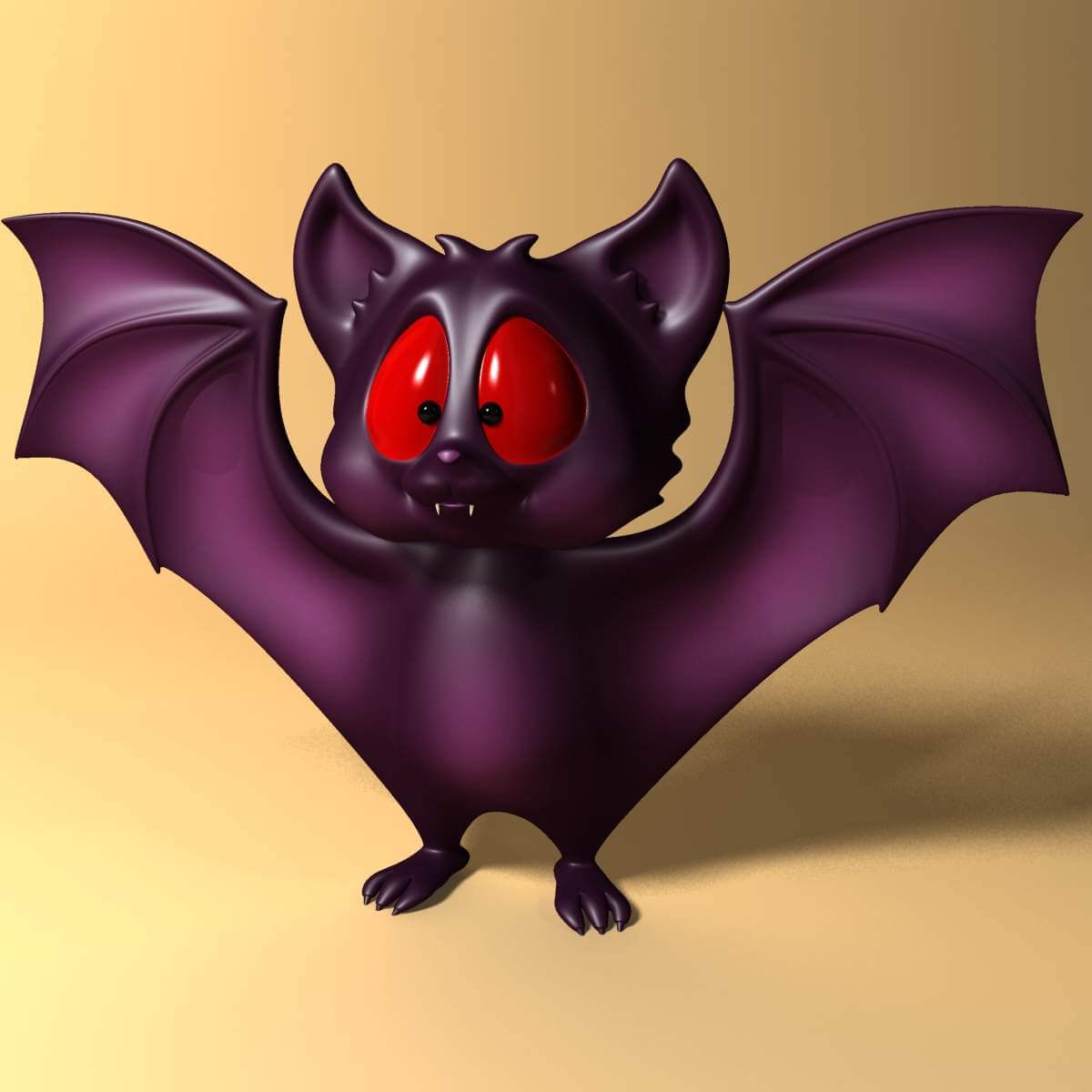 Cartoon Bat - 3D Model by supercigale