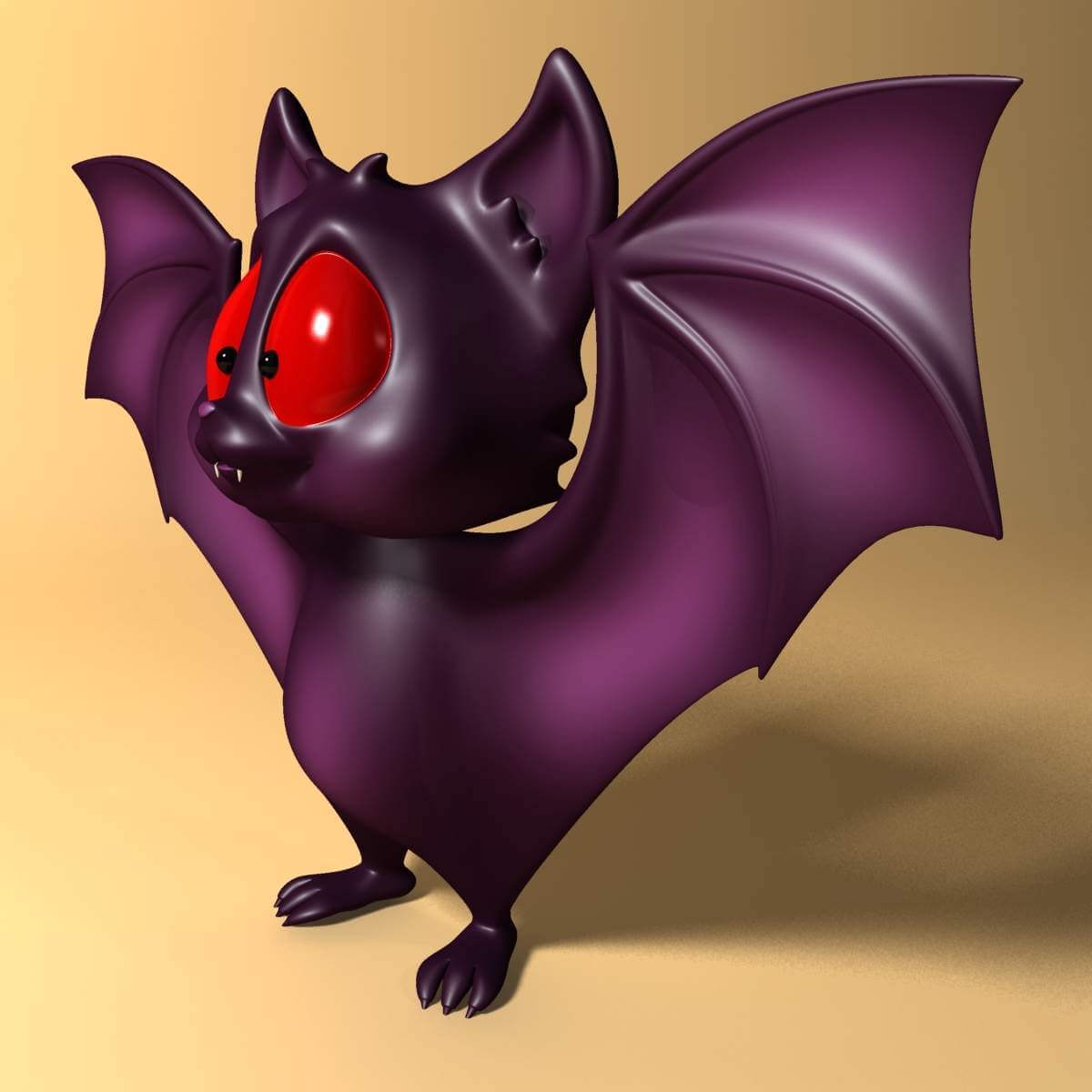 Cartoon Bat - 3D Model by supercigale