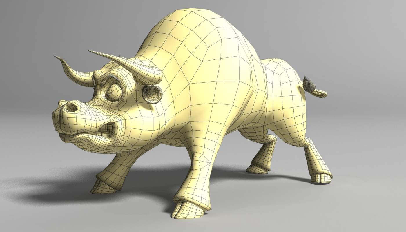 Cartoon Bull - 3D Model by supercigale