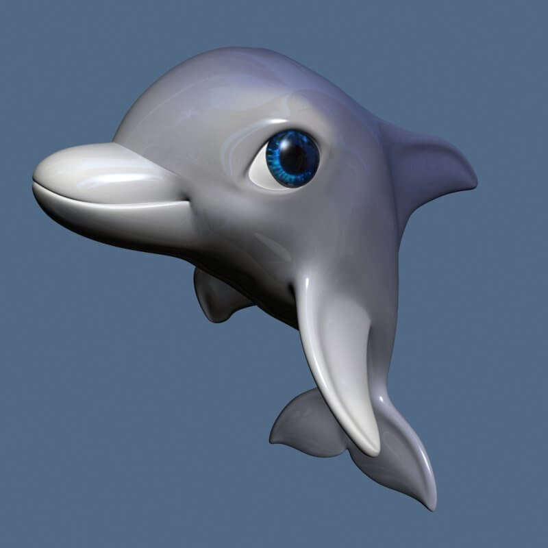 Cartoon Dolphin - 3D Model by supercigale