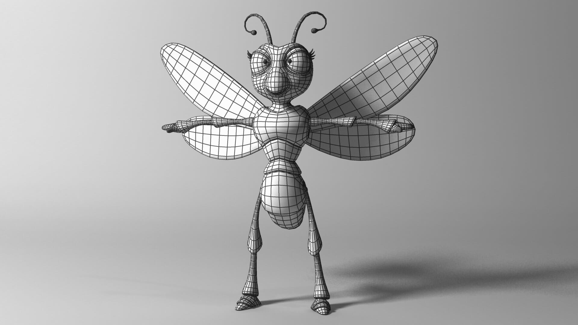 Cartoon Dragonfly - 3D Model by supercigale