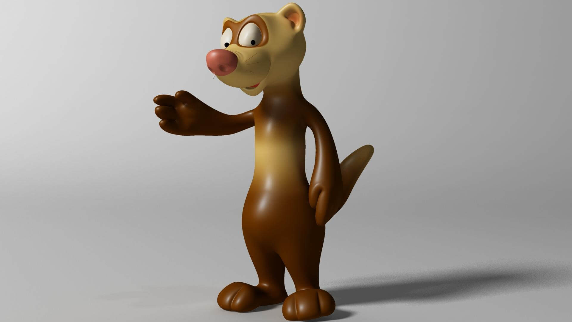 Cartoon Ferret - 3D Model by supercigale
