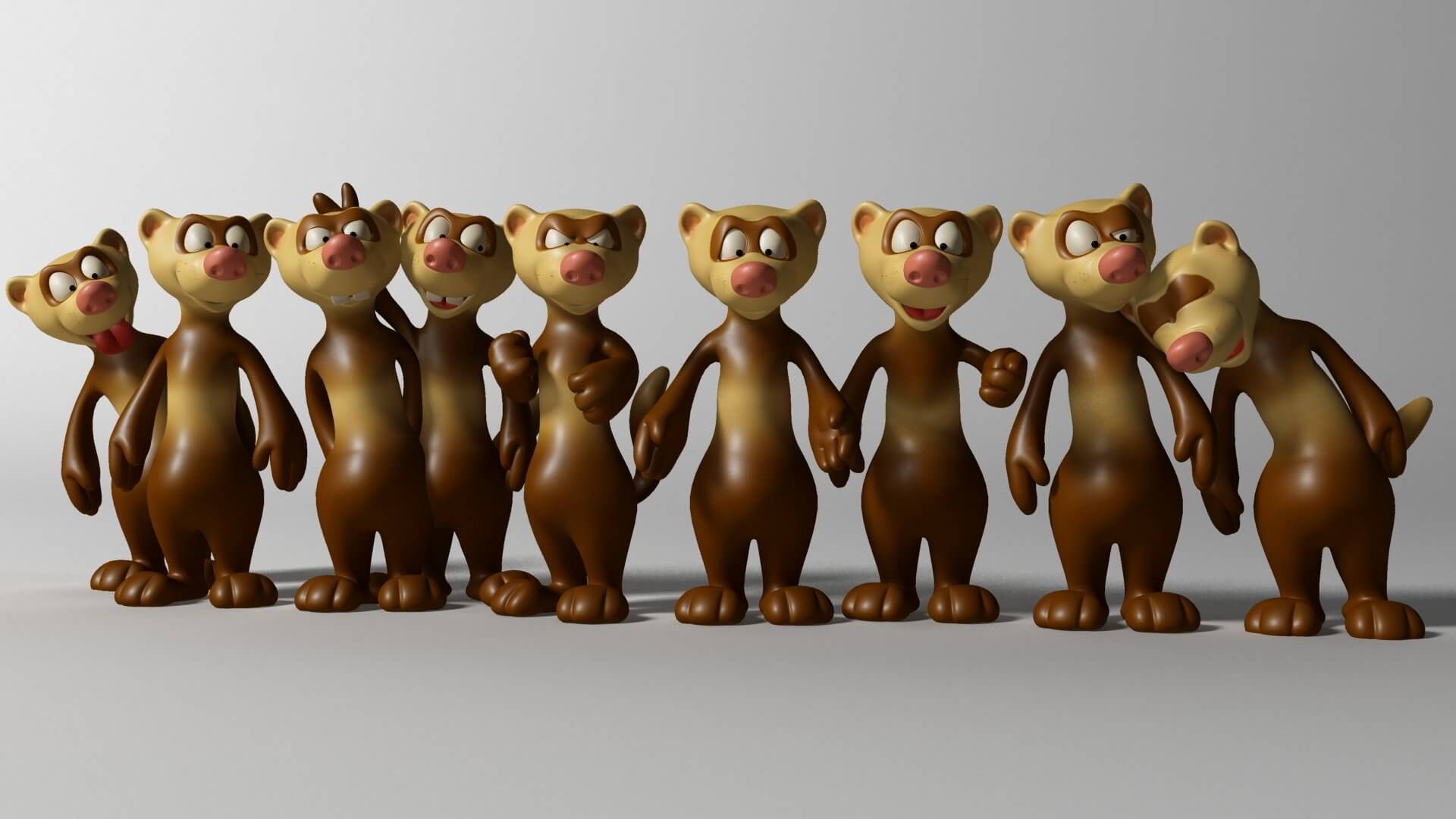 Cartoon Ferret - 3D Model by supercigale