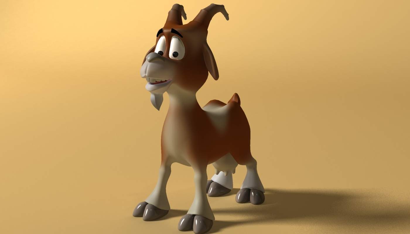 Cartoon Goat - 3D Model by supercigale