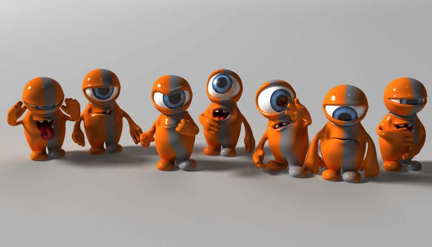 Cartoon Orange Alien - 3D Model by supercigale