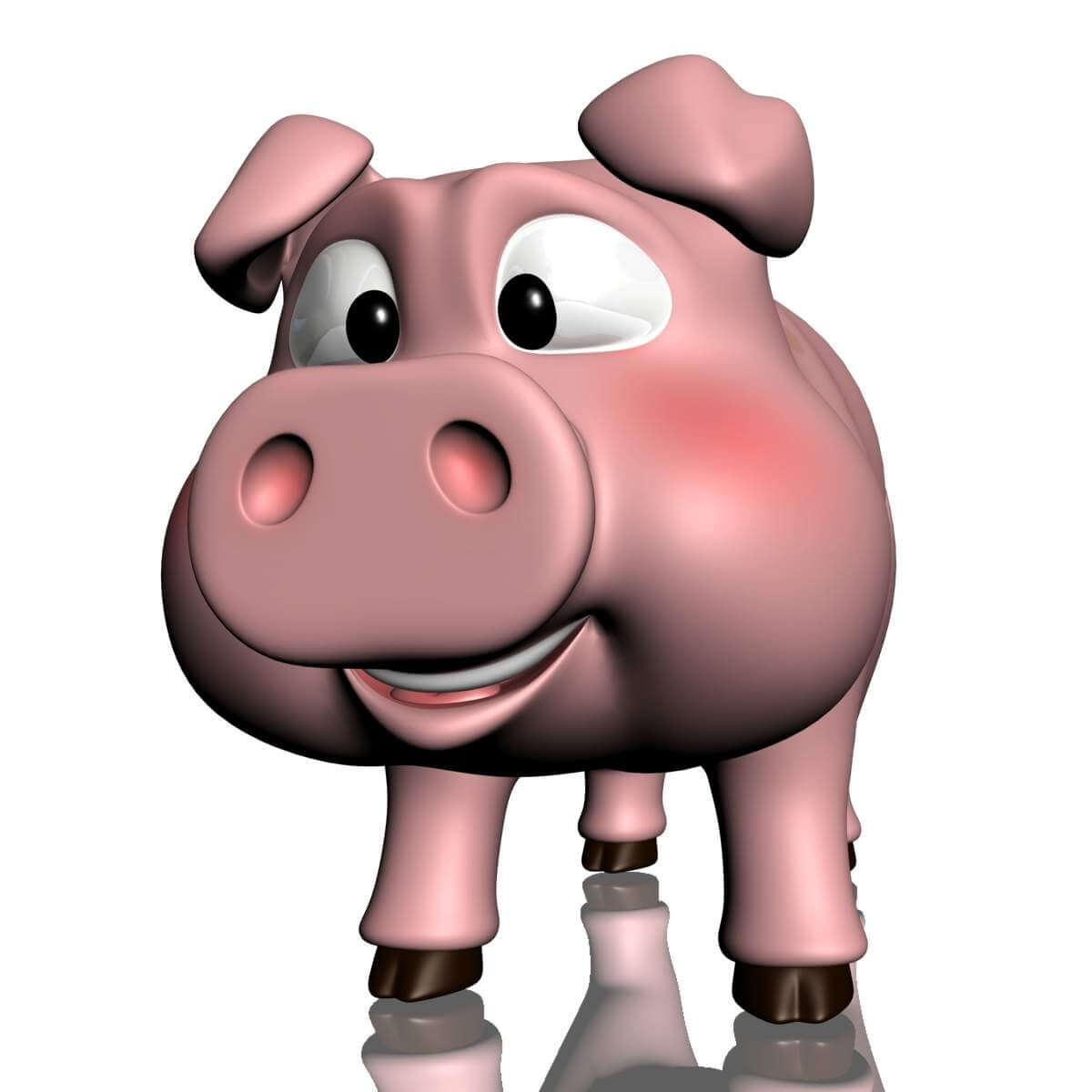 Cartoon Pig - 3D Model by supercigale