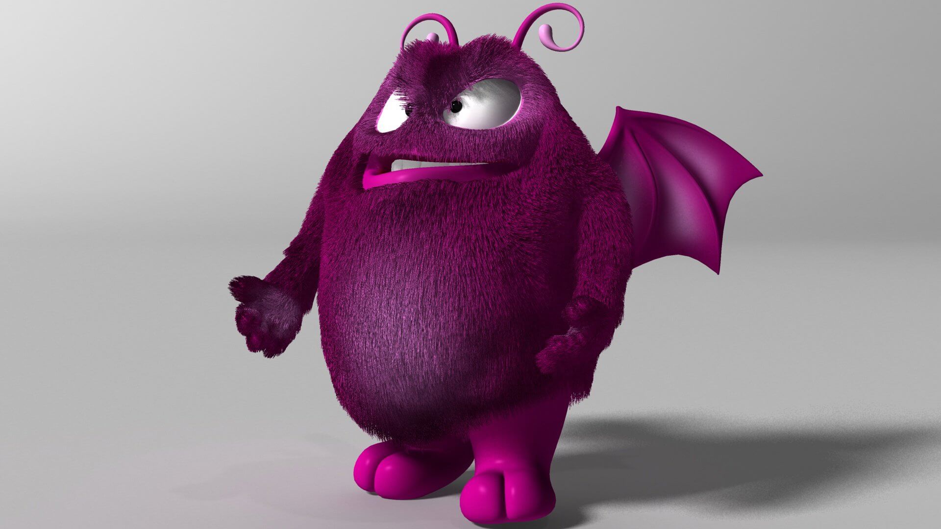 Cartoon Purple Monster - 3D Model by supercigale