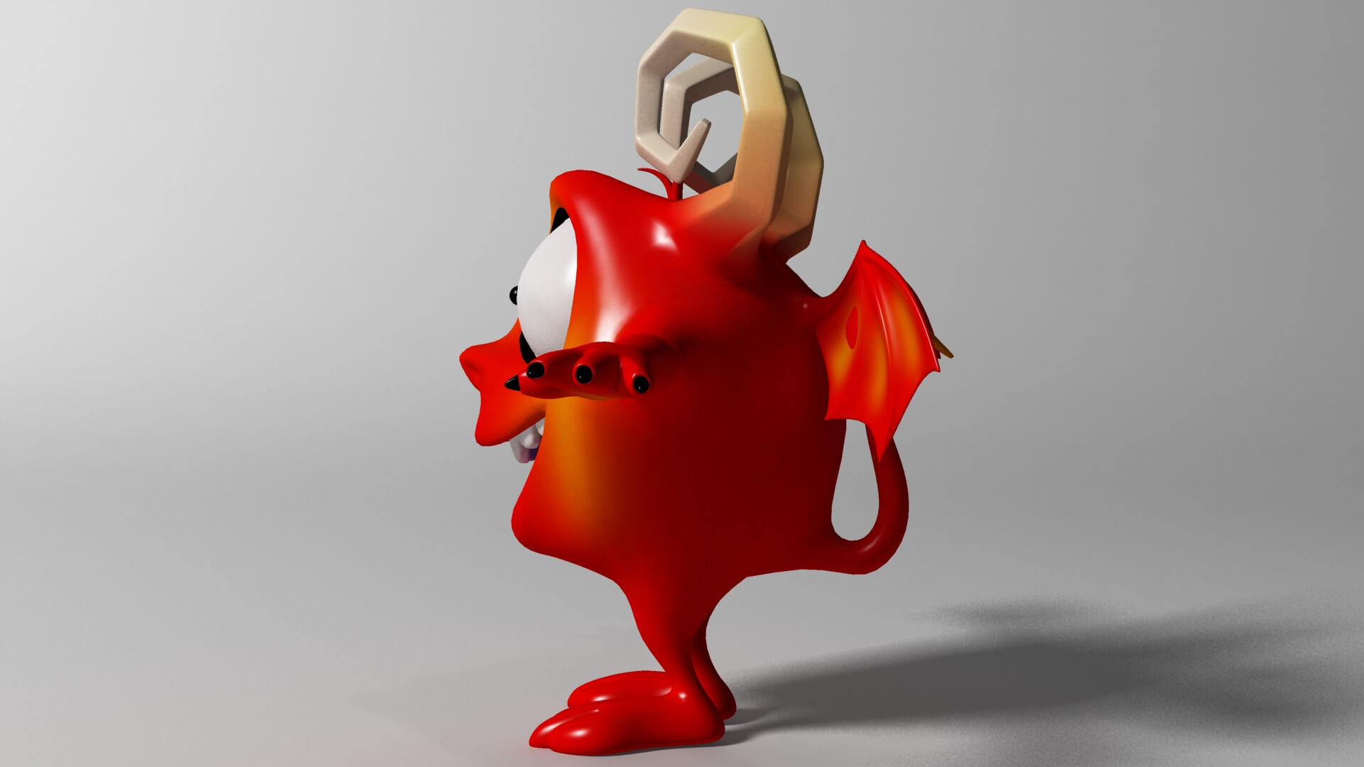 Cartoon Red Monster - 3D Model by supercigale