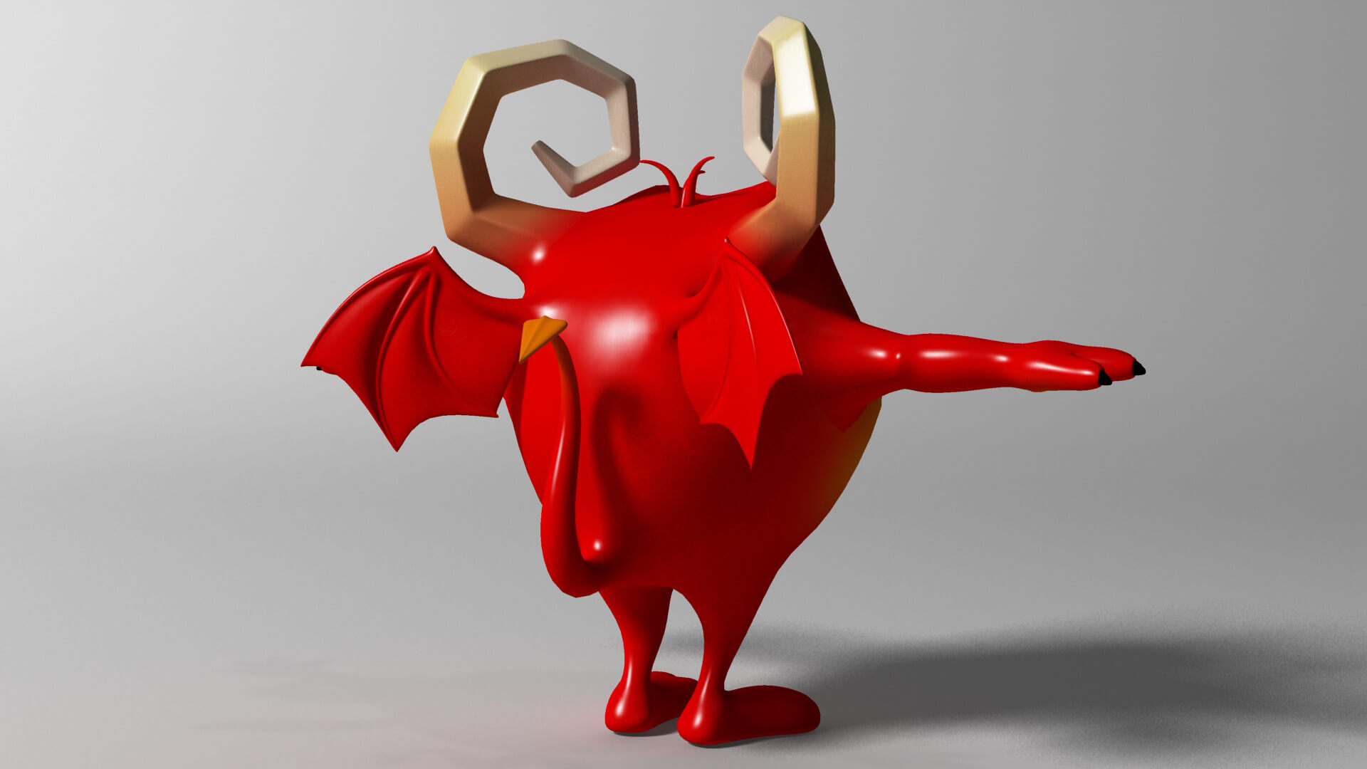 Cartoon Red Monster - 3D Model by supercigale