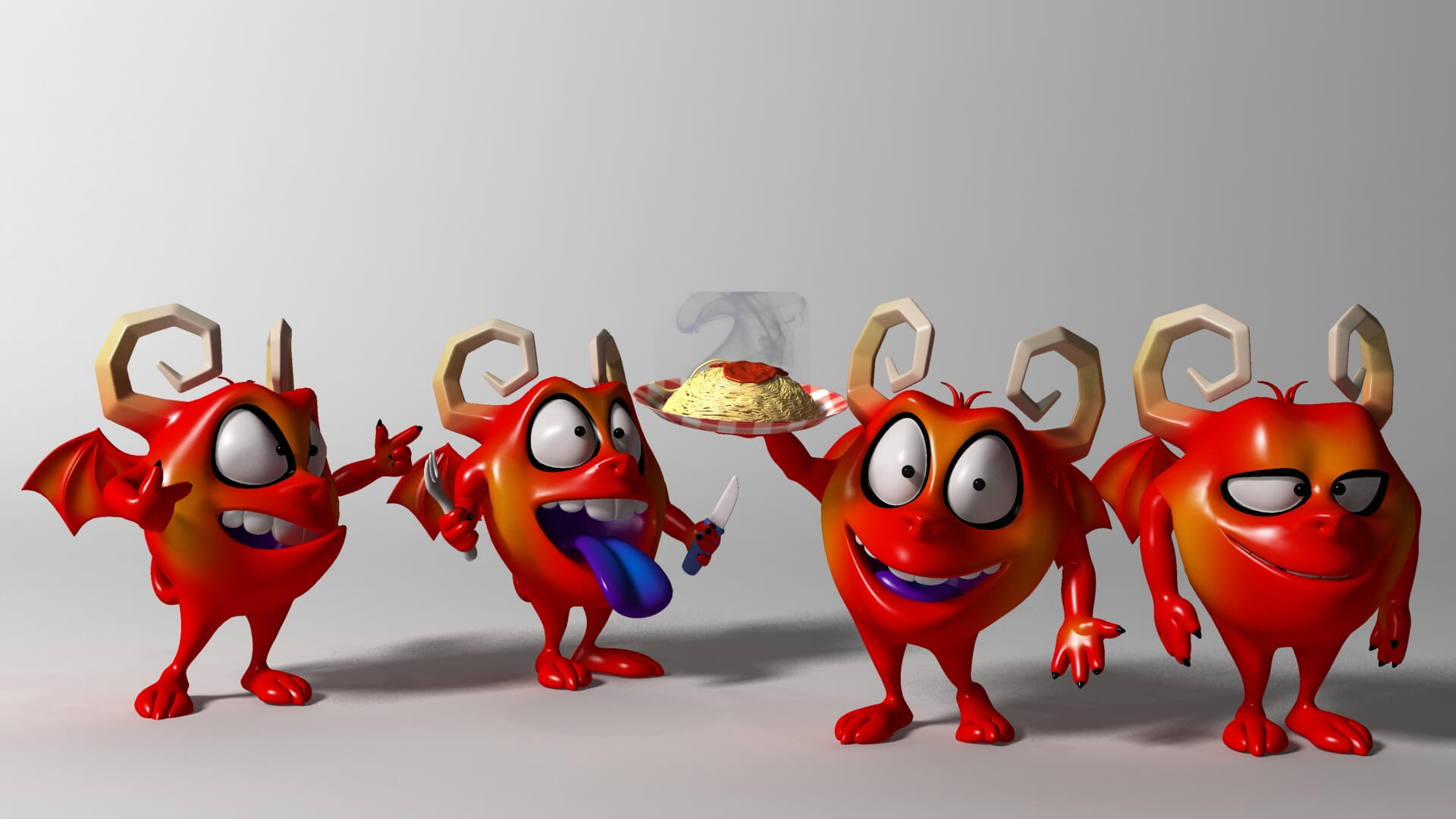 Cartoon Red Monster - 3D Model by supercigale