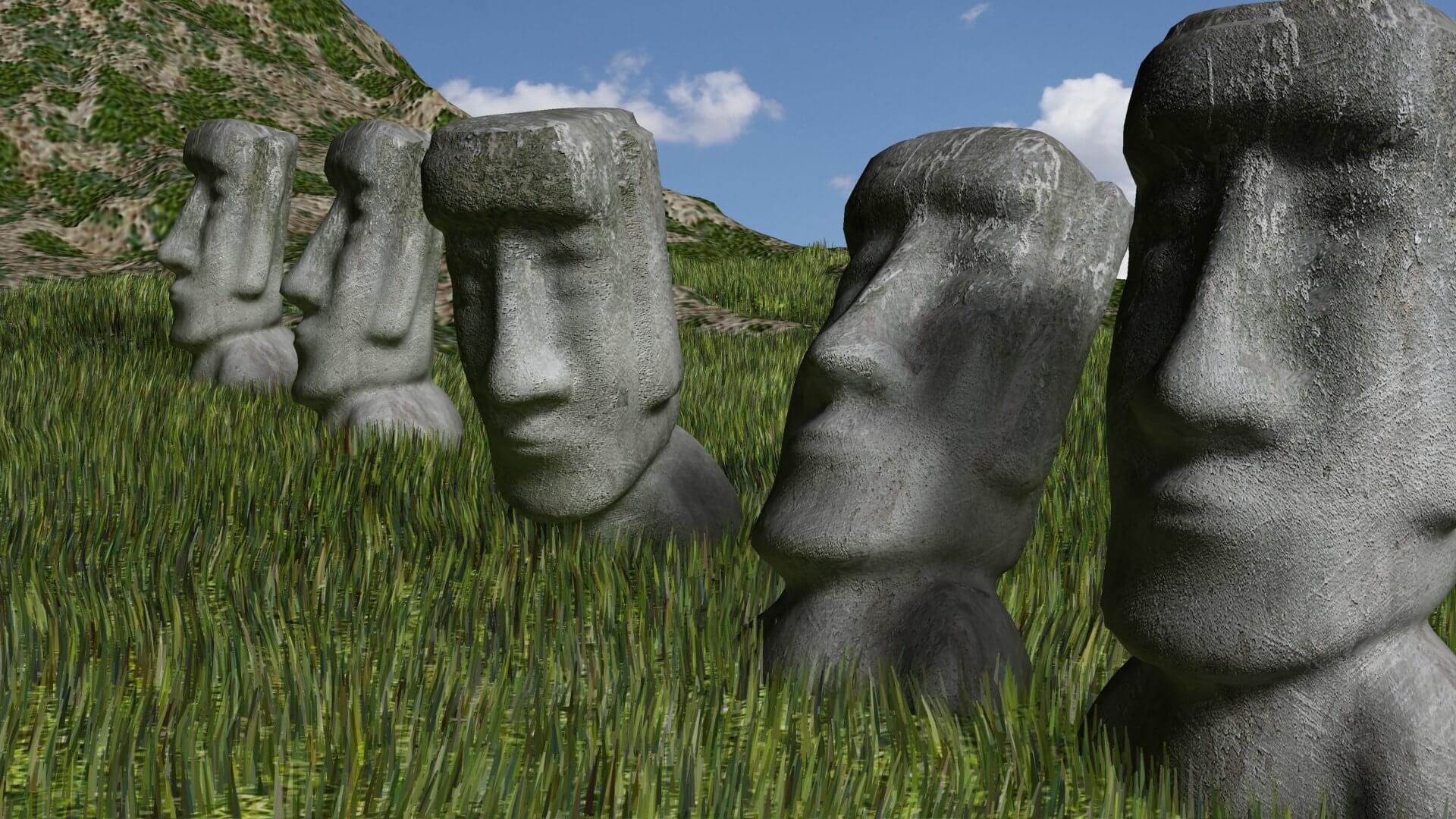 Moai Statue - 3D Model by supercigale