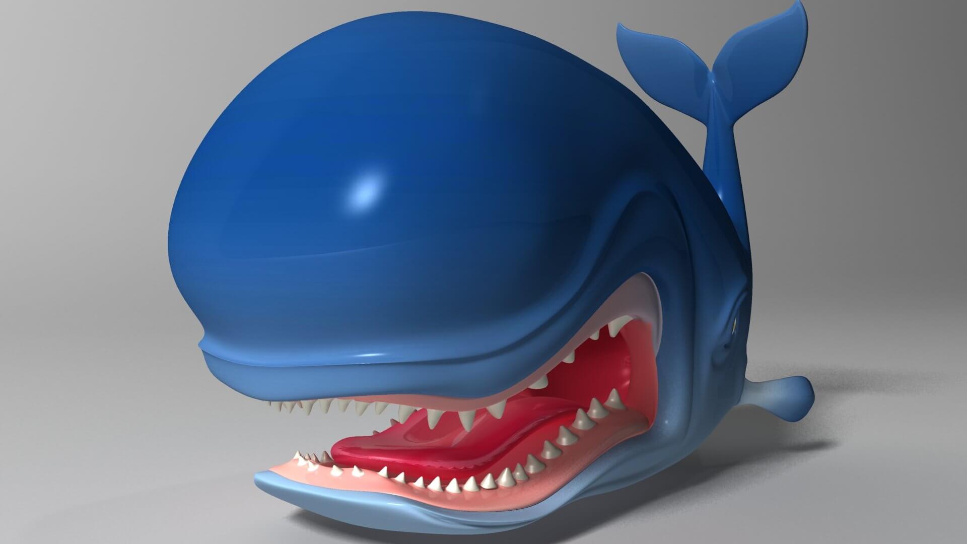 Monster Cartoon Whale Rigged - 3D Model by supercigale