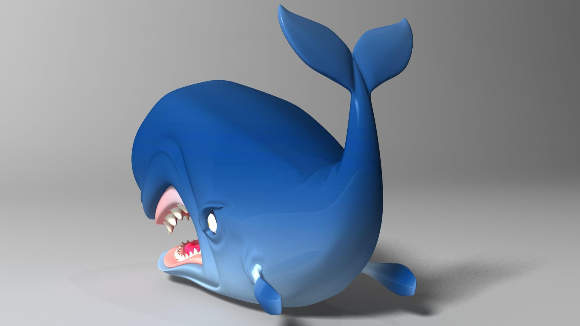 Monster Cartoon Whale Rigged - 3D Model by supercigale