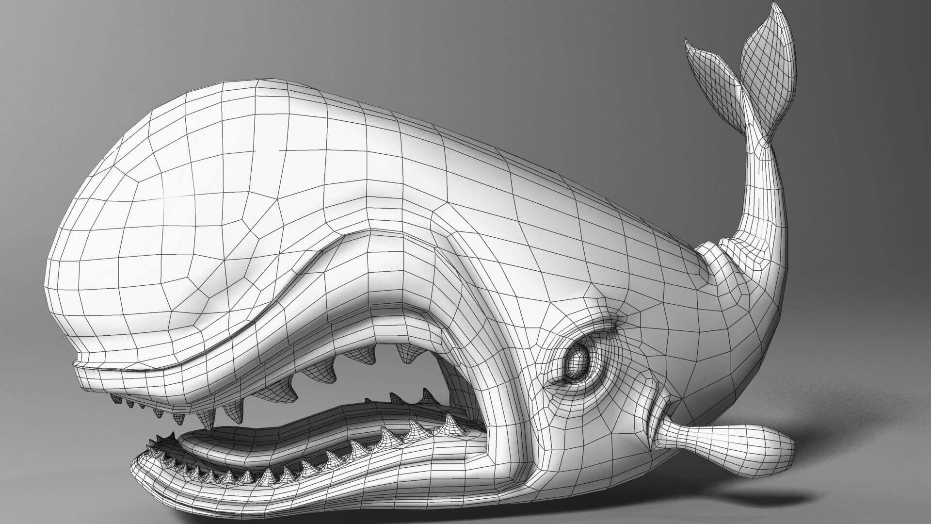 Monster Cartoon Whale Rigged - 3D Model by supercigale