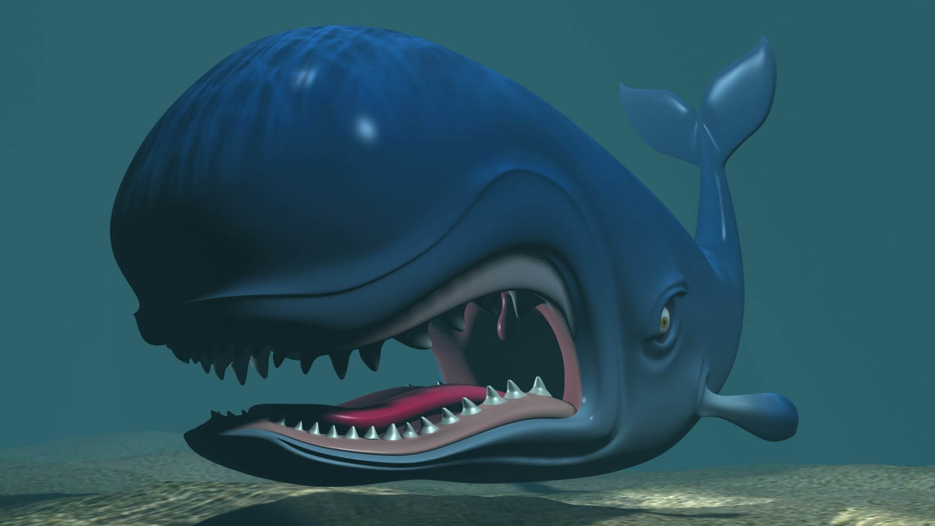 Monster Cartoon Whale Rigged - 3D Model by supercigale