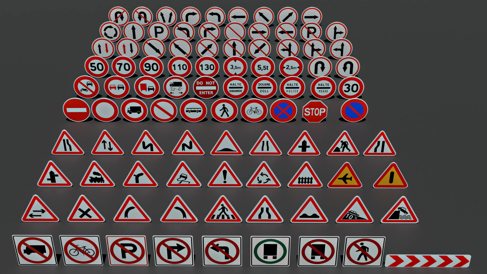 Road Signs Pack - 3D Model by superhive