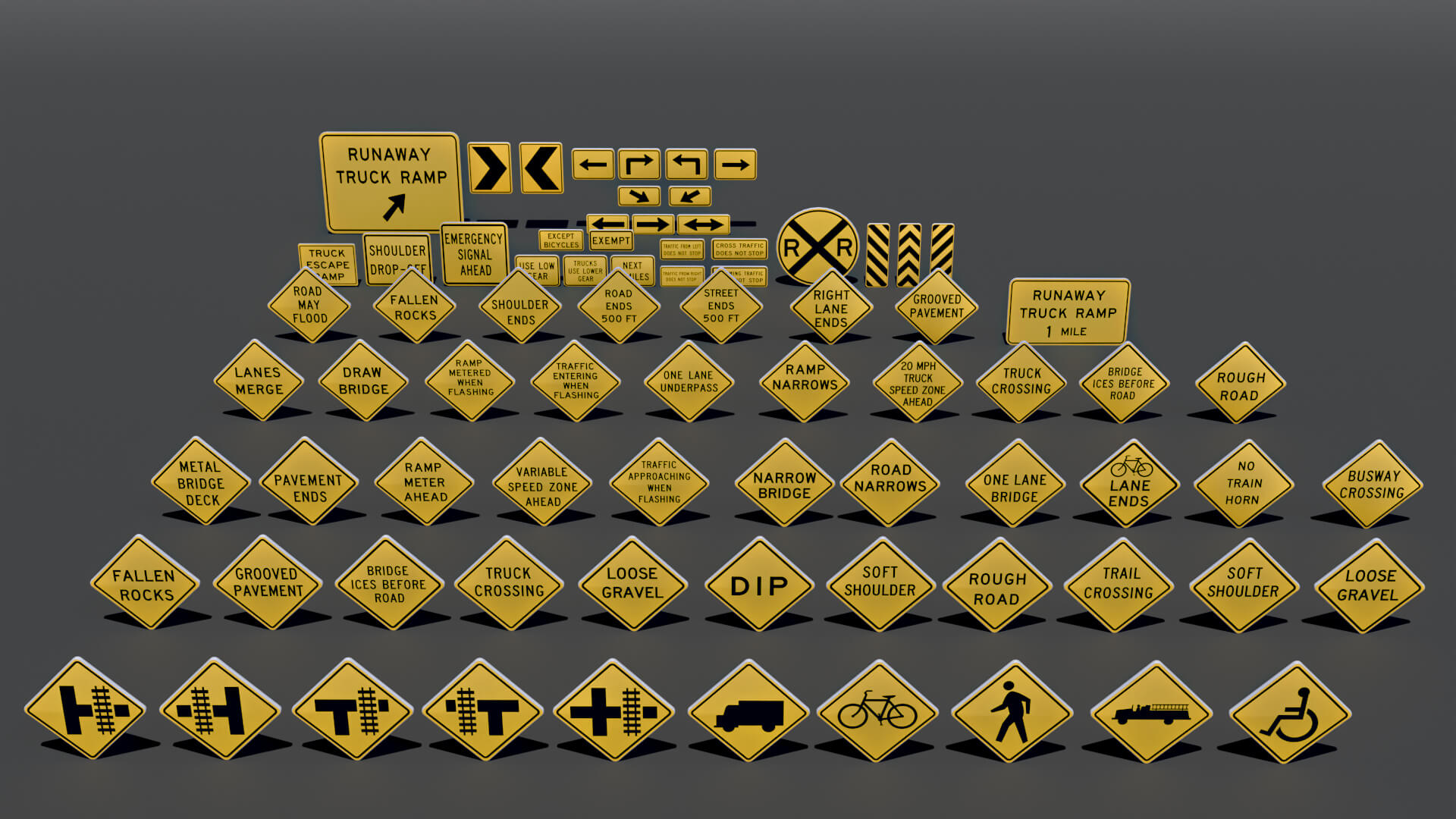 Road Signs Pack - 3D Model by superhive