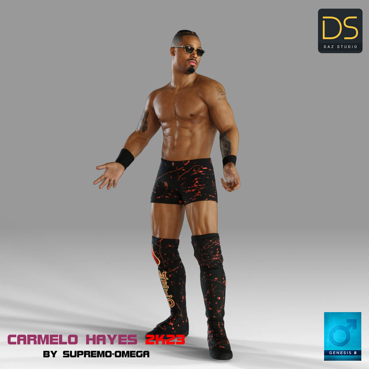 Carmelo Hayes 2K23 for G8 Male - Daz Content by supremoomega