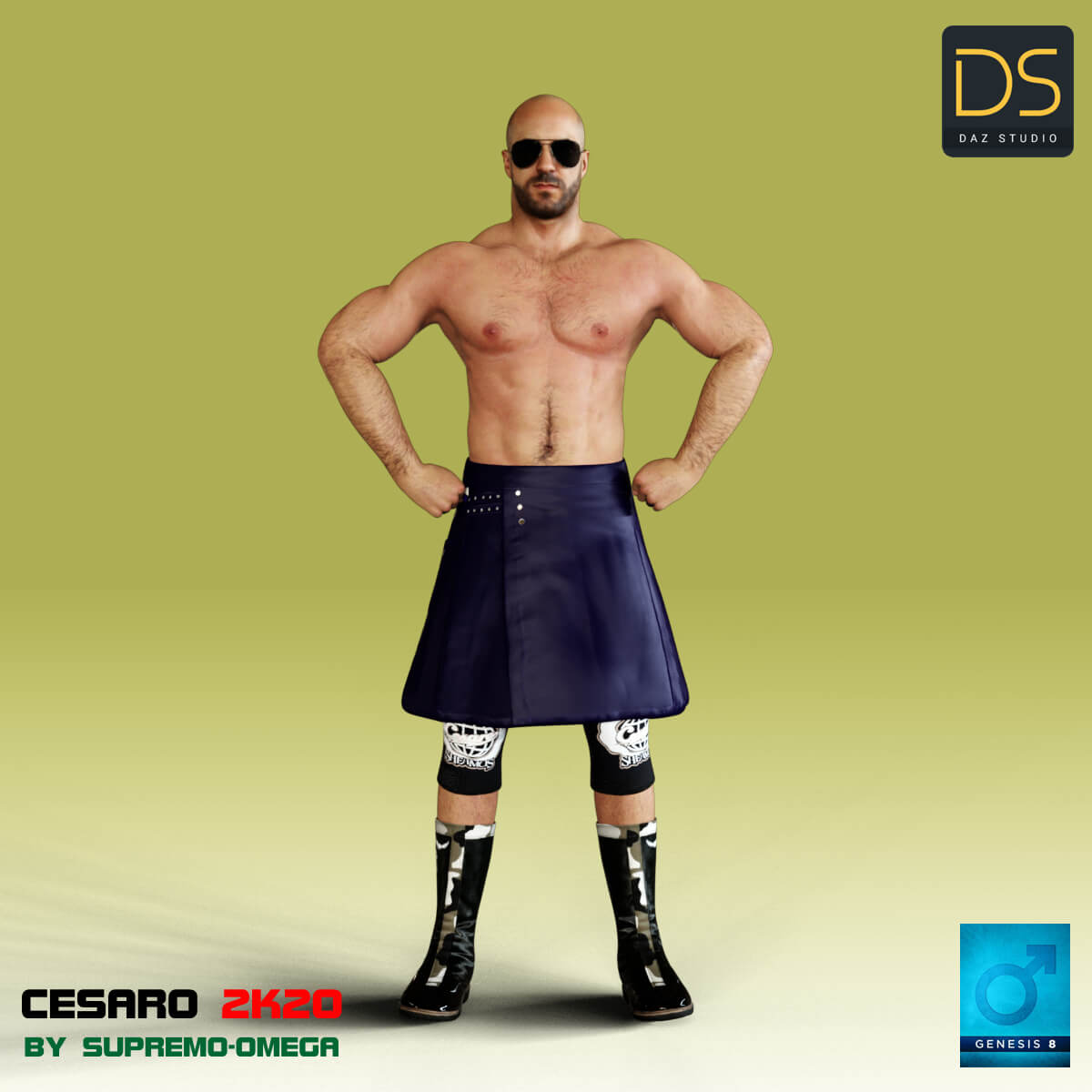 Cesaro 2K20 for G8 Male - Daz Content by supremoomega