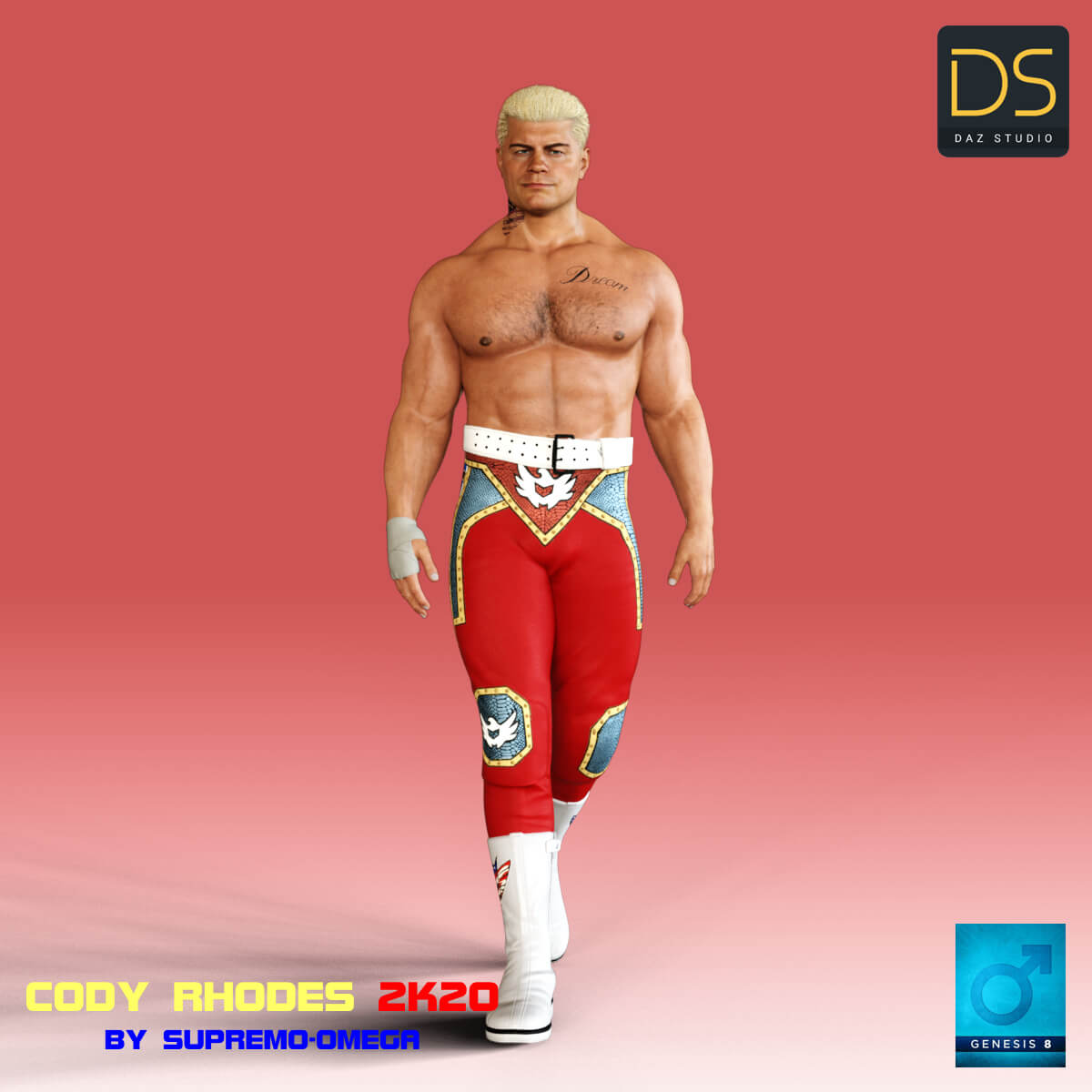 Cody Rhodes 2K23 for G8 Male - Daz Content by supremoomega
