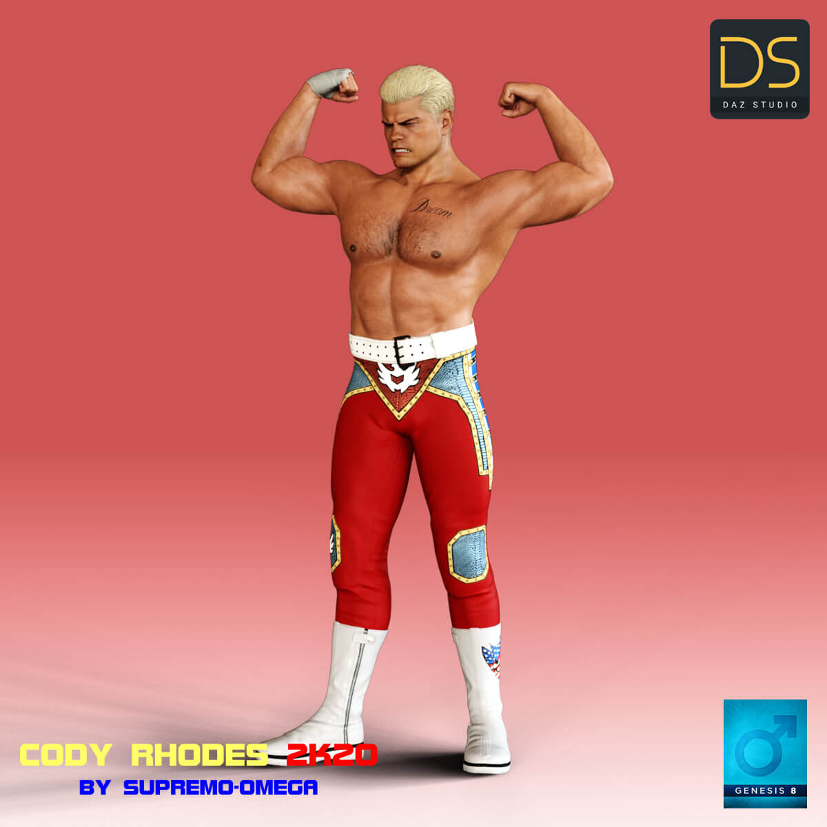 Cody Rhodes 2K23 for G8 Male - Daz Content by supremoomega
