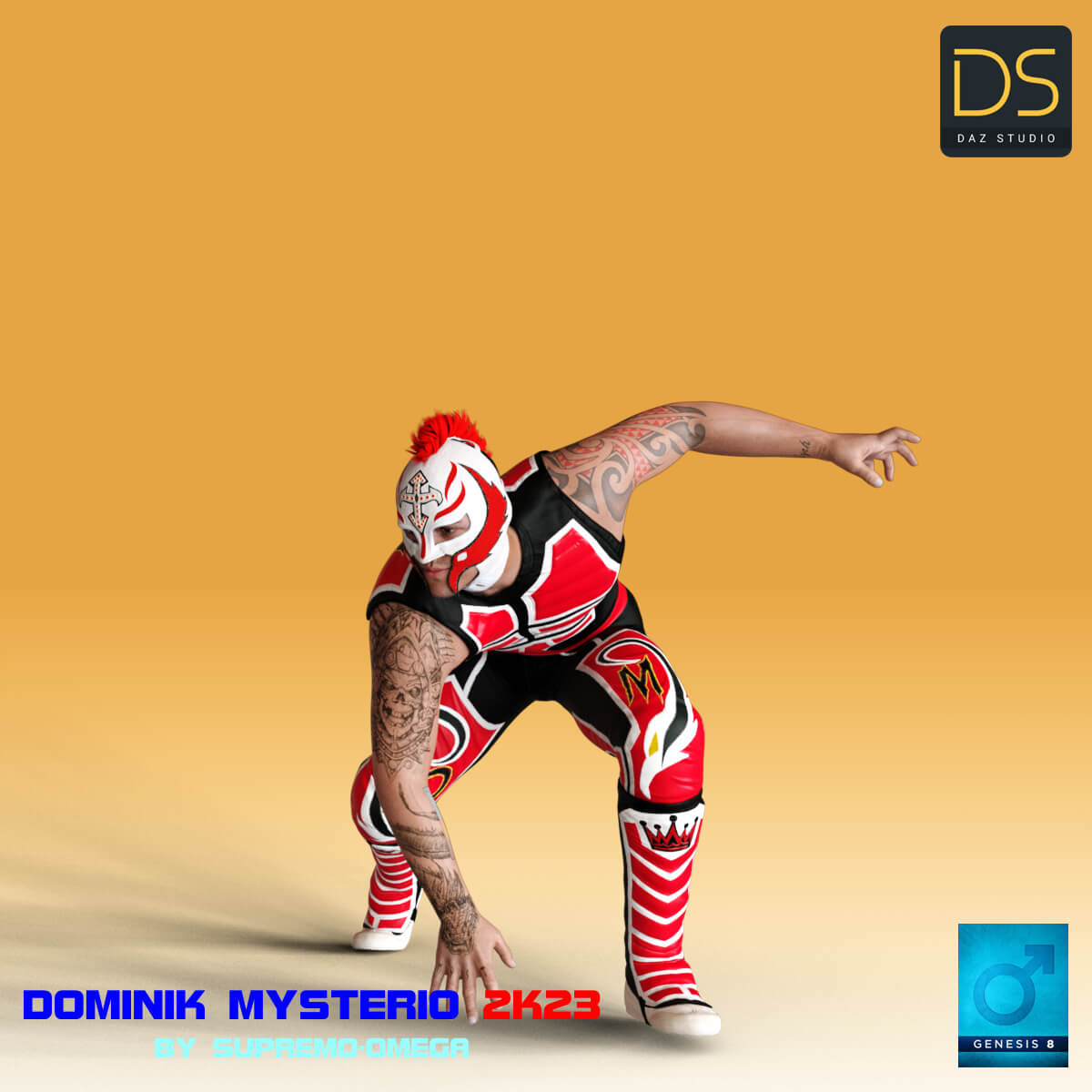 Dominik Mysterio 2K23 for G8 Male - Daz Content by supremoomega