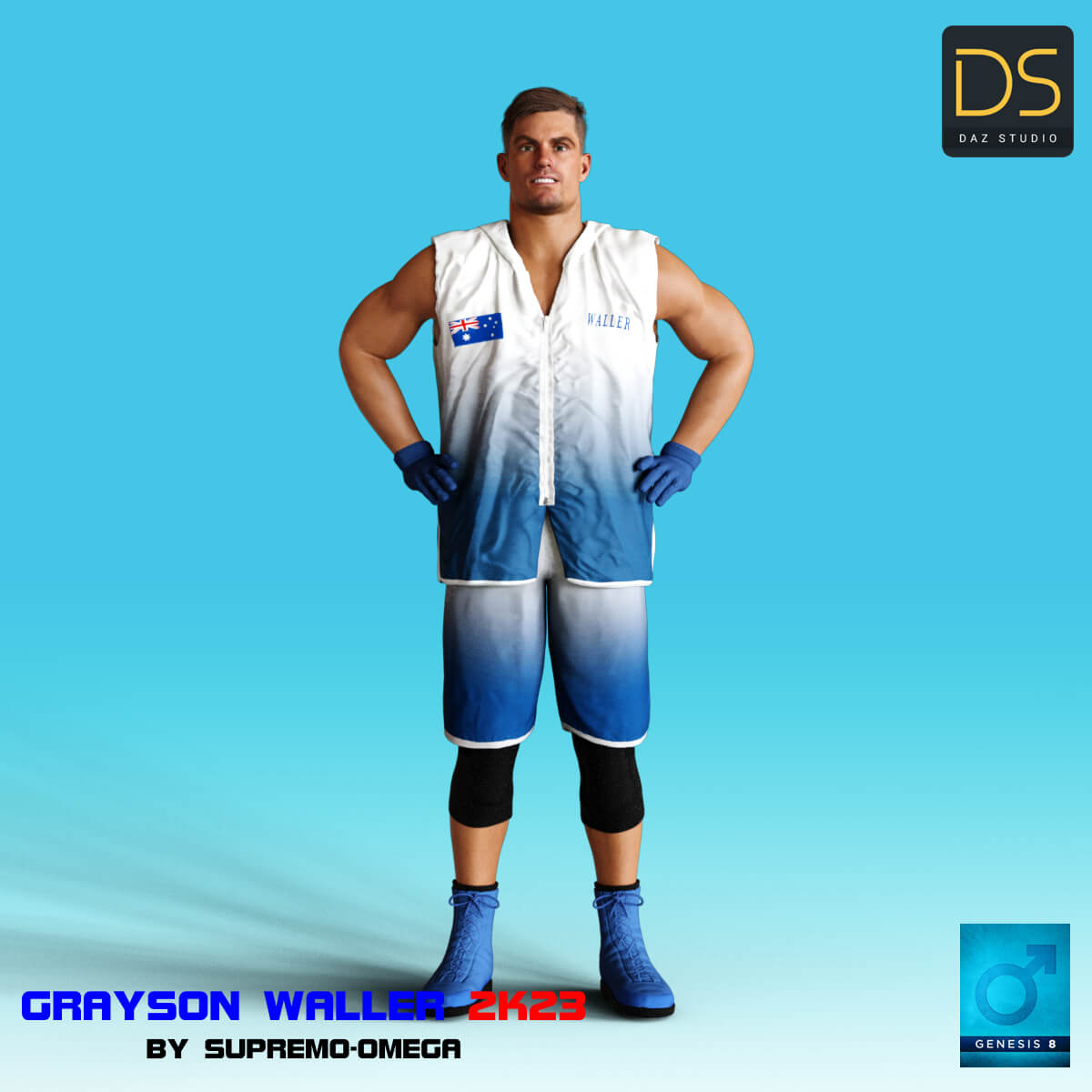 Grayson Waller 2K23 for G8 Male - Daz Content by supremoomega