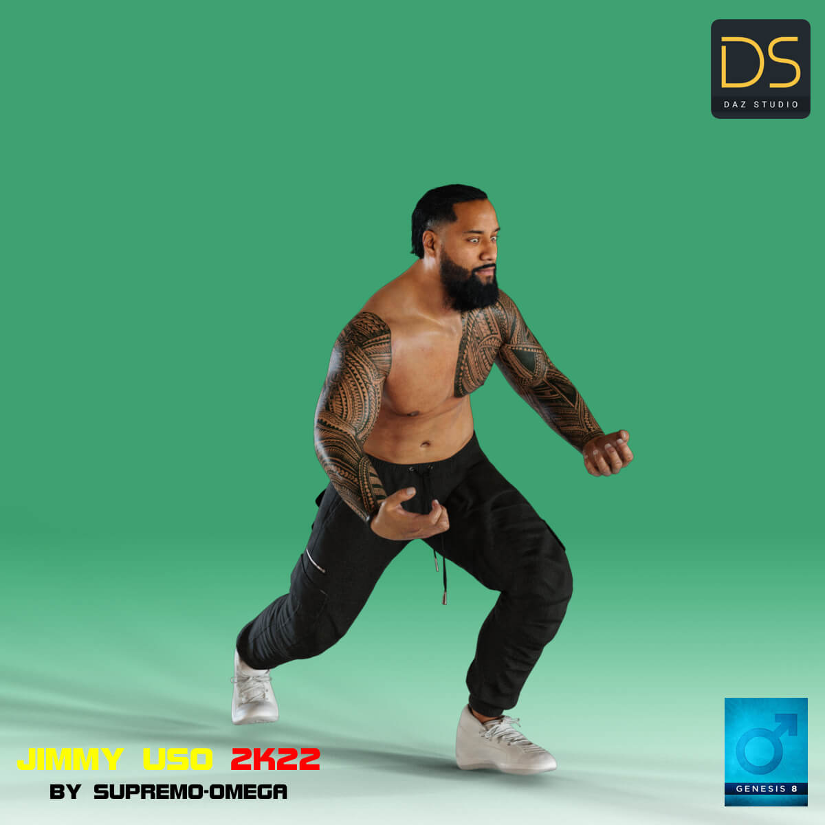 Jimmy Uso 2K22 for G8 Male - Daz Content by supremoomega