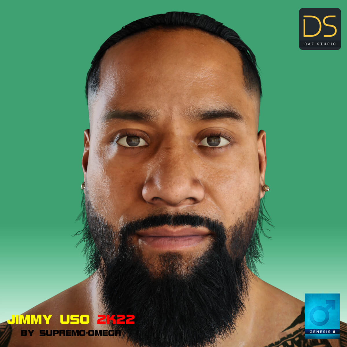 Jimmy Uso 2K22 for G8 Male - Daz Content by supremoomega