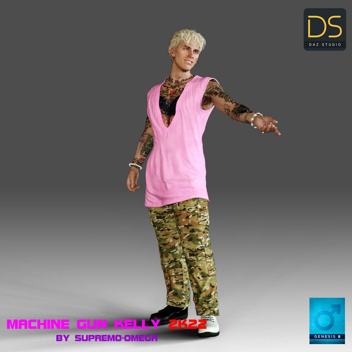 Machine Gun Kelly 2K22 for G8 Male - Daz Content by supremoomega