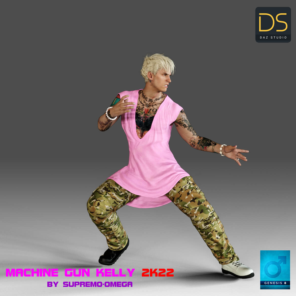 Machine Gun Kelly 2K22 for G8 Male - Daz Content by supremoomega