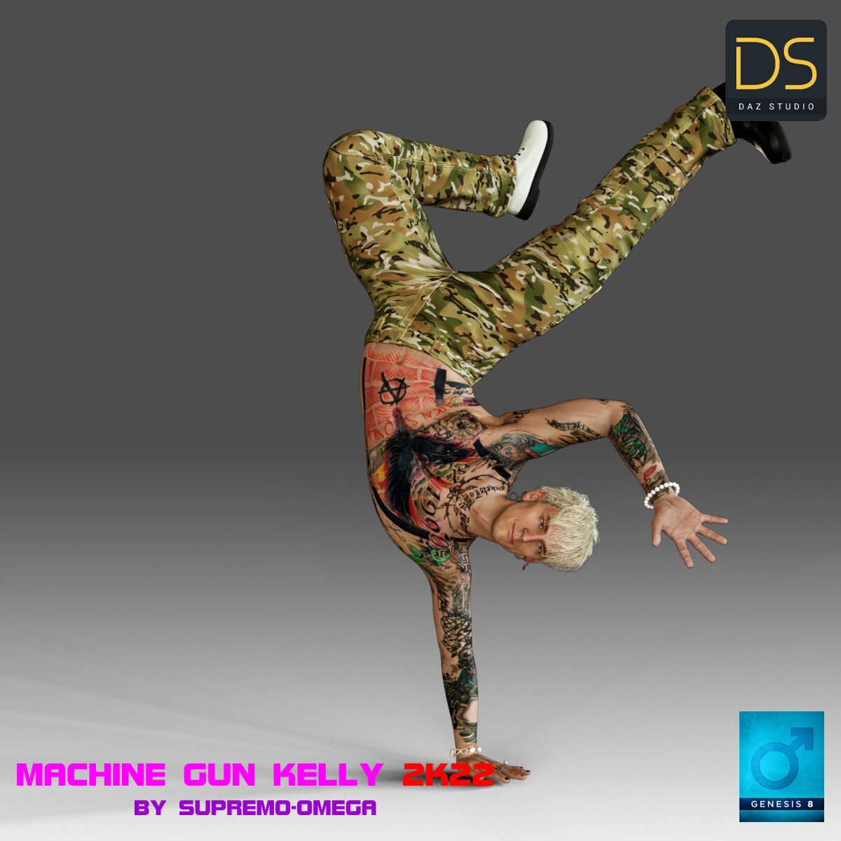 Machine Gun Kelly 2K22 for G8 Male - Daz Content by supremoomega