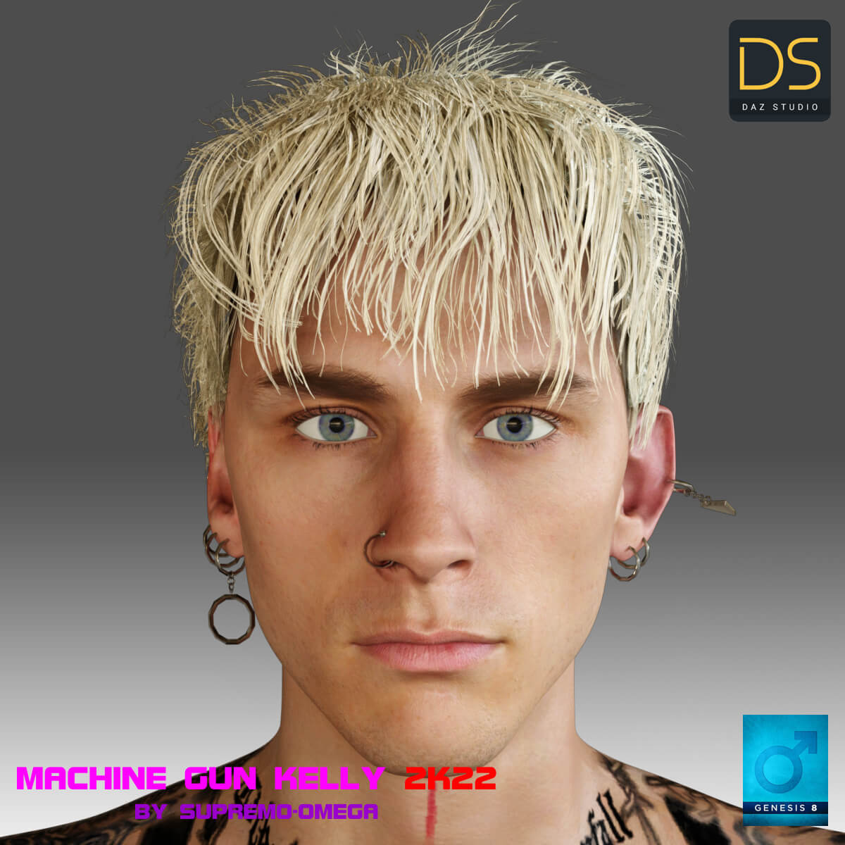 Machine Gun Kelly 2K22 for G8 Male - Daz Content by supremoomega