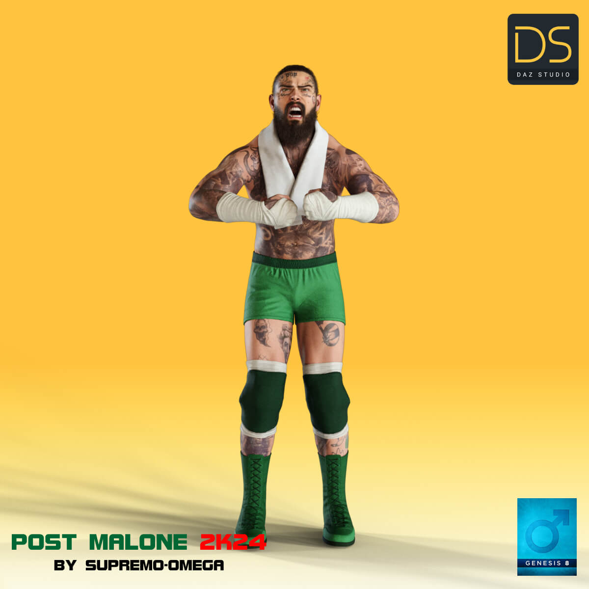 Post Malone 2K24 for G8 Male - Daz Content by supremoomega