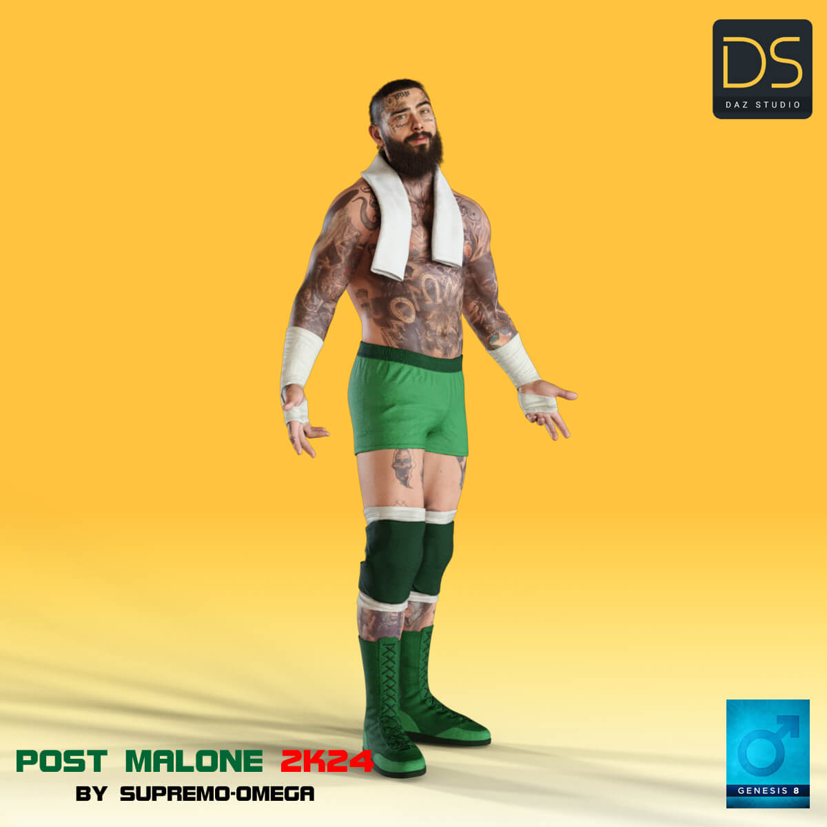 Post Malone 2K24 for G8 Male - Daz Content by supremoomega