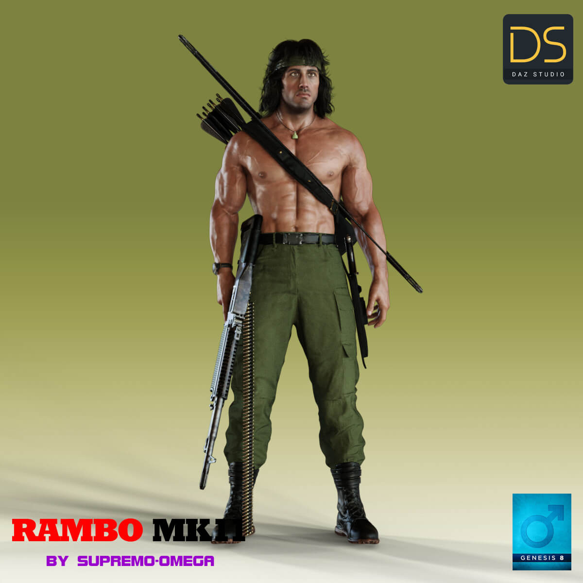 Rambo MK11 for G8 Male - Daz Content by supremoomega