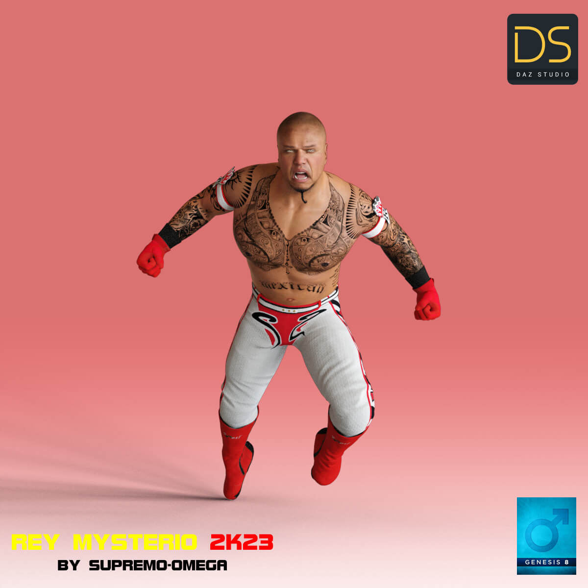Rey Mysterio 2K23 for G8 Male - Daz Content by supremoomega