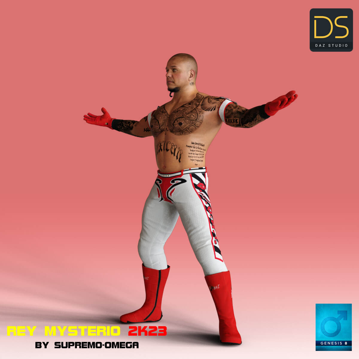 Rey Mysterio 2K23 for G8 Male - Daz Content by supremoomega
