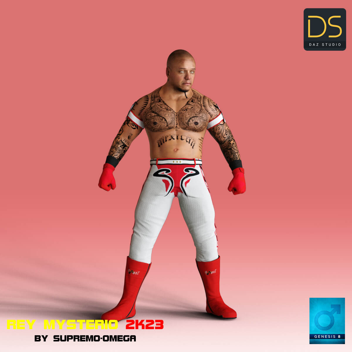 Rey Mysterio 2K23 for G8 Male - Daz Content by supremoomega
